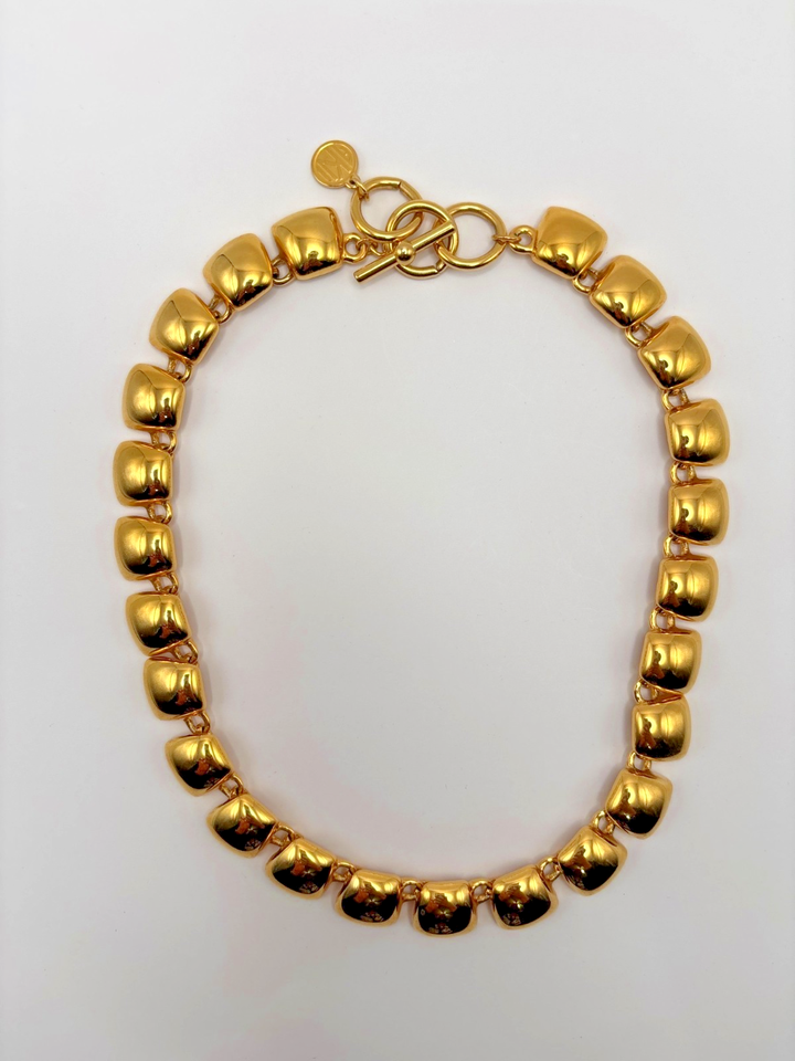 Anne Klein II Vintage Gold Tone Square Shape Link Toggle Choker ...