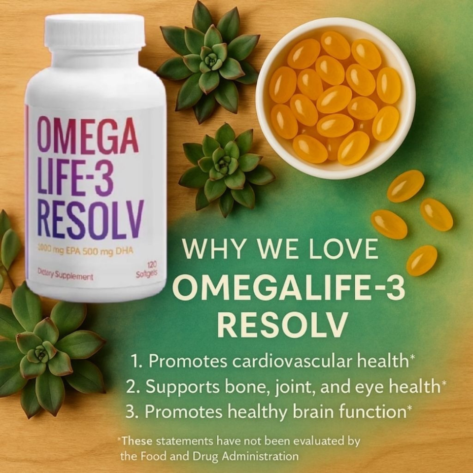 Unicity Omega Life-3 Resolv Omega 3 EPA DHA Fish Oil Supplement 120 ...