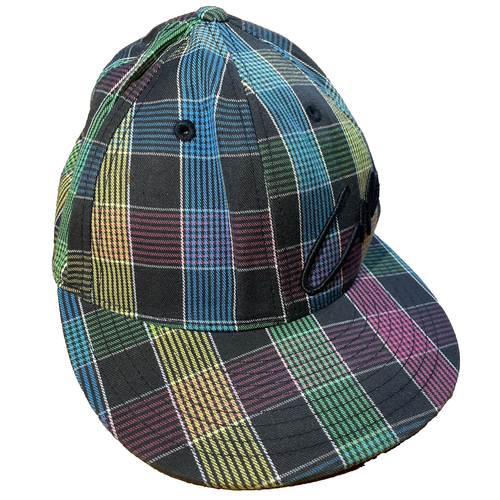 CIRCA Brand Fitted Hat Multicolor Plaid Size 7 1/4 Embroidered Logo SKU ...