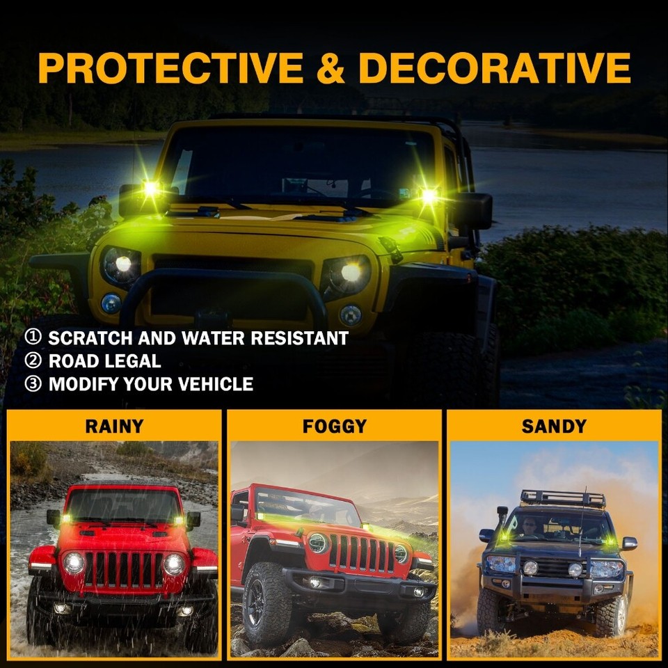 AUXBEAM Pair 3"inch Protective Amber Light Cover For LED Work Lights ...