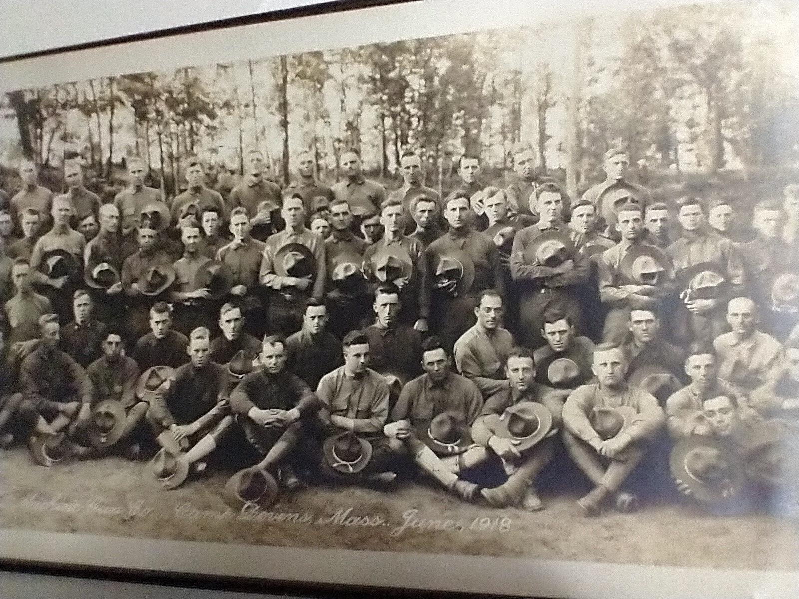 303 RD INFANTRY MACHINE GUN CO.CAMP DEVENS MA JUNE 1918 YARD LONG PHOTO ...