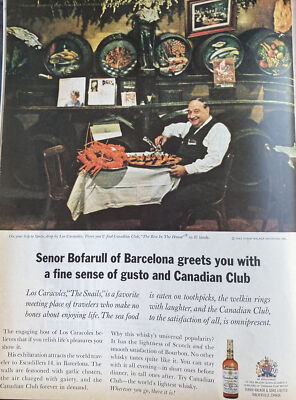 1963 Canadian Club Whisky Print Ad Original Time Magazine Barcelona | eBay