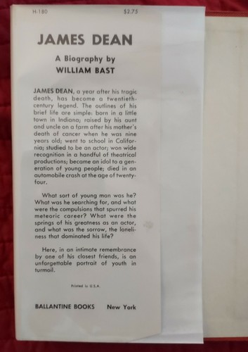 JAMES DEAN A BIOGRAPHY - William Bast - 1st Edition 1956 - Iconic ROY ...