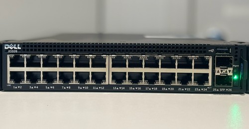 DELL X1026 E10W Smart Web Managed Switch 24X1GBE 2x 1GBE SFP (with ...