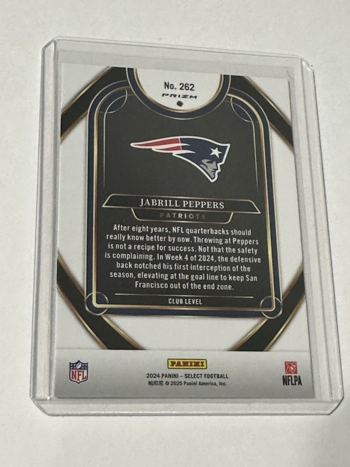 2024 Panini Select Club Level Black & Green PRIZM Shock Jabrill Peppers ...