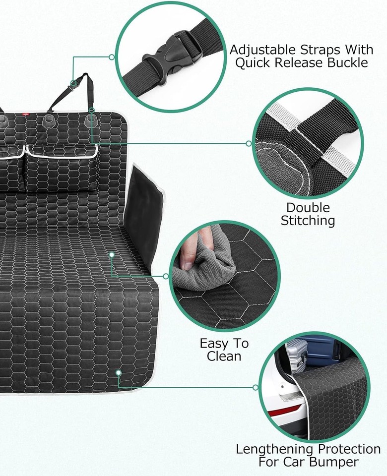 SUV Cargo Liner for Dogs, Waterproof Cargo Cover Pet Trunk Mat with ...