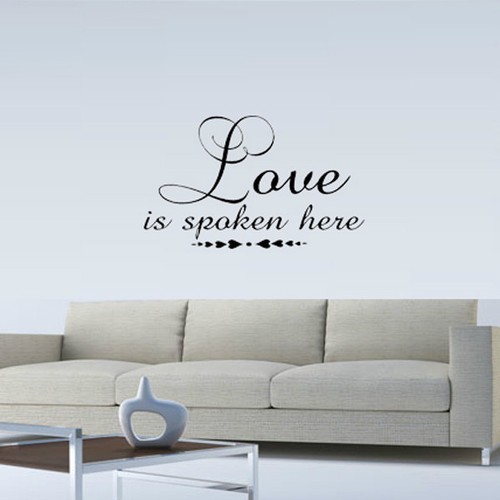 LOVE IS SPOKEN HERE VINYL WALL DECAL ART QUOTE WORDS HOME LETTERING ...