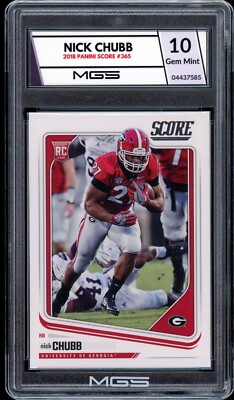 2018 Panini Score #365 Nick Chubb MGS GRADED 10 GEM Mint RC ROOKIE Card ...