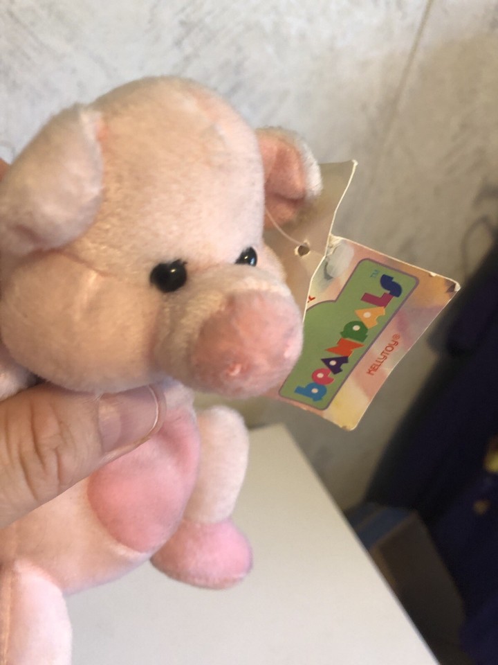 Kelly Toy Percy Pig Bean Pal 1997 Plush Pink Stuffed Animal Tags ...