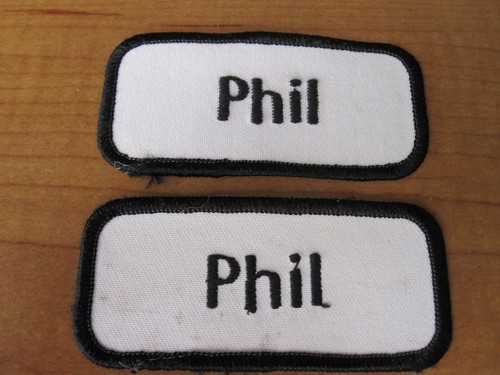 2 PHIL Uniform Name Tag Embroidered Cloth PATCH Service Station Biker ...