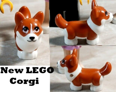 New LEGO Corgi Dog Cornish Terrier Brown White Speed Bump The Queen's ...