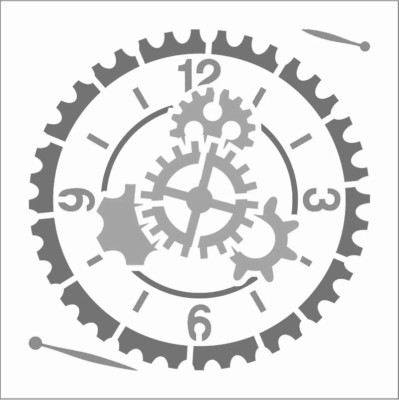 8"x8" Clear Plastic Stencil - Clock Face Gears (SN297) | eBay