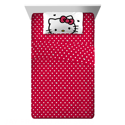 Hello Kitty 4-Piece "Big Bow Energy" Red Full Sheet Set | eBay