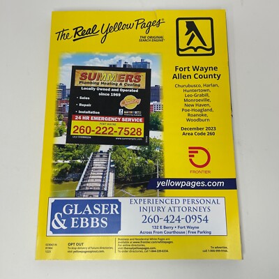 December 2023 Fort Wayne Indiana Phone Book Area Code 260 Yellow Pages ...