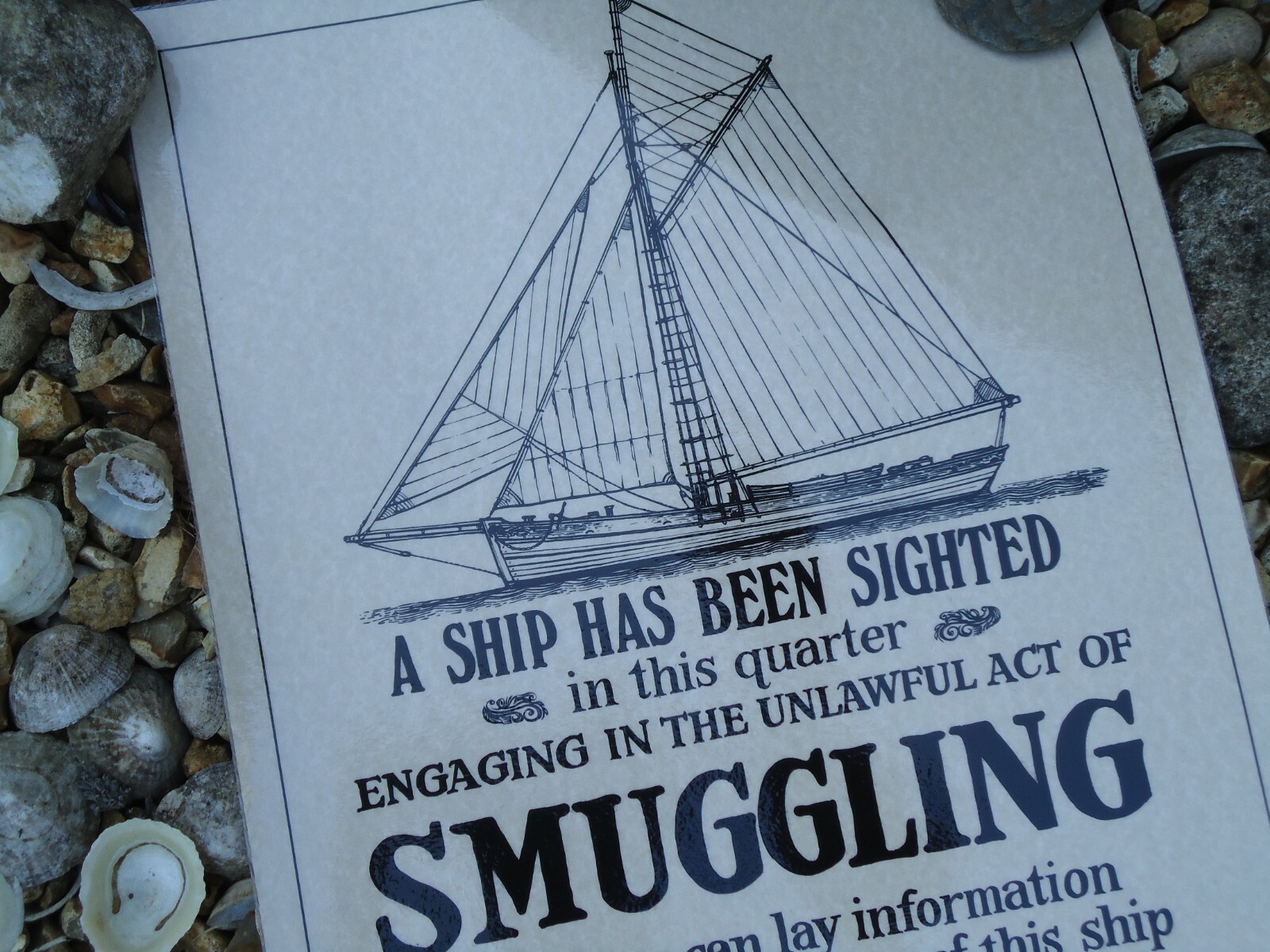 Smuggling Ship Poster Laminate 1782 Picture Pub Sign Bar Beer Rum Royal ...