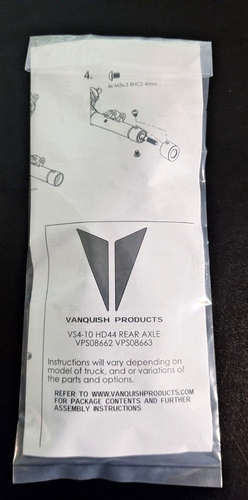 Vanquish Products VS4-10 Currie HD44 Rear Axle (Clear Anodized ...