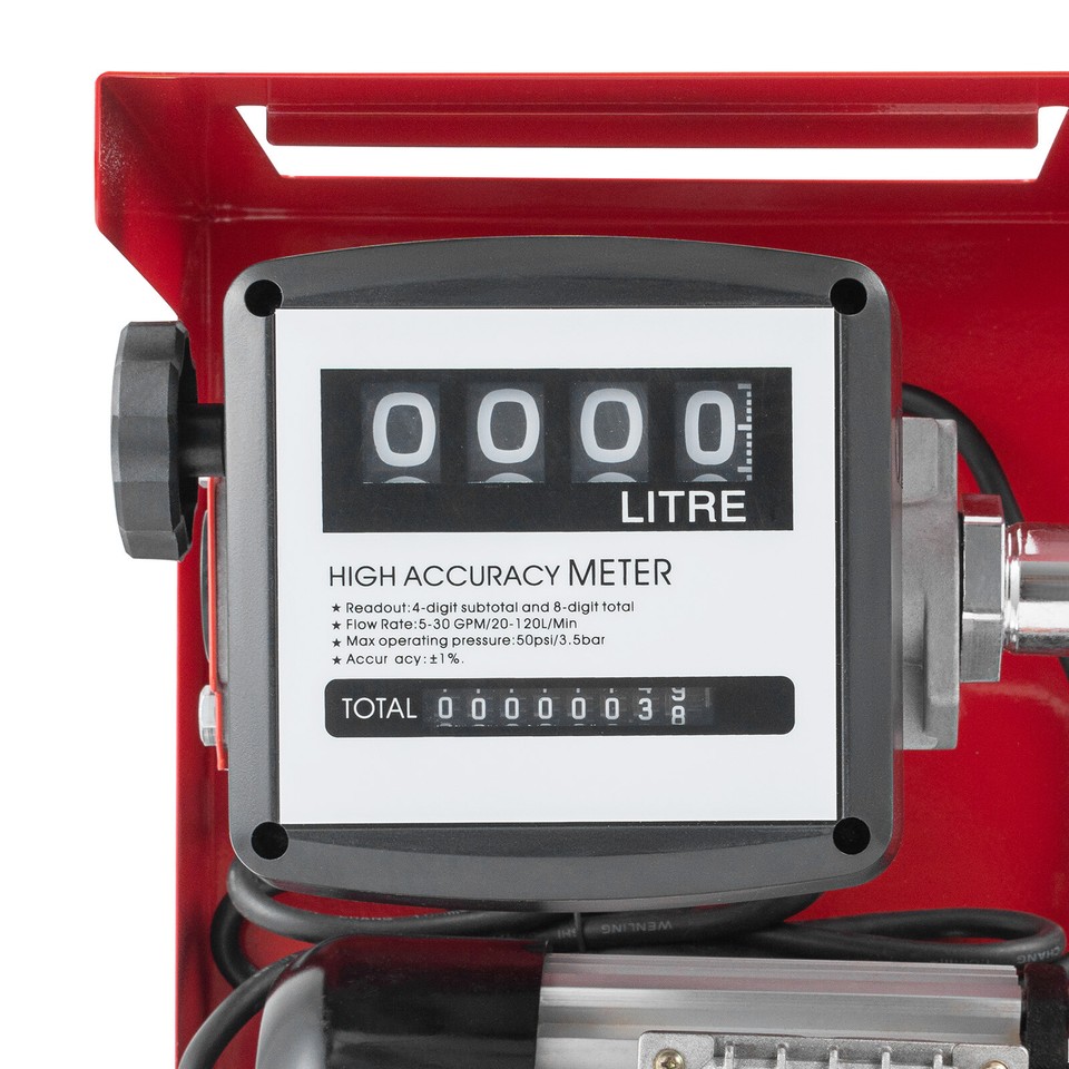 110V Electric Diesel Oil Fuel Transfer Pump w/ Meter+Discharge Hose ...