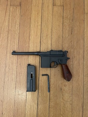 KWC M712 Broomhandle Semi-Auto/Full-Auto Full Metal Airsoft CO2 Gas ...