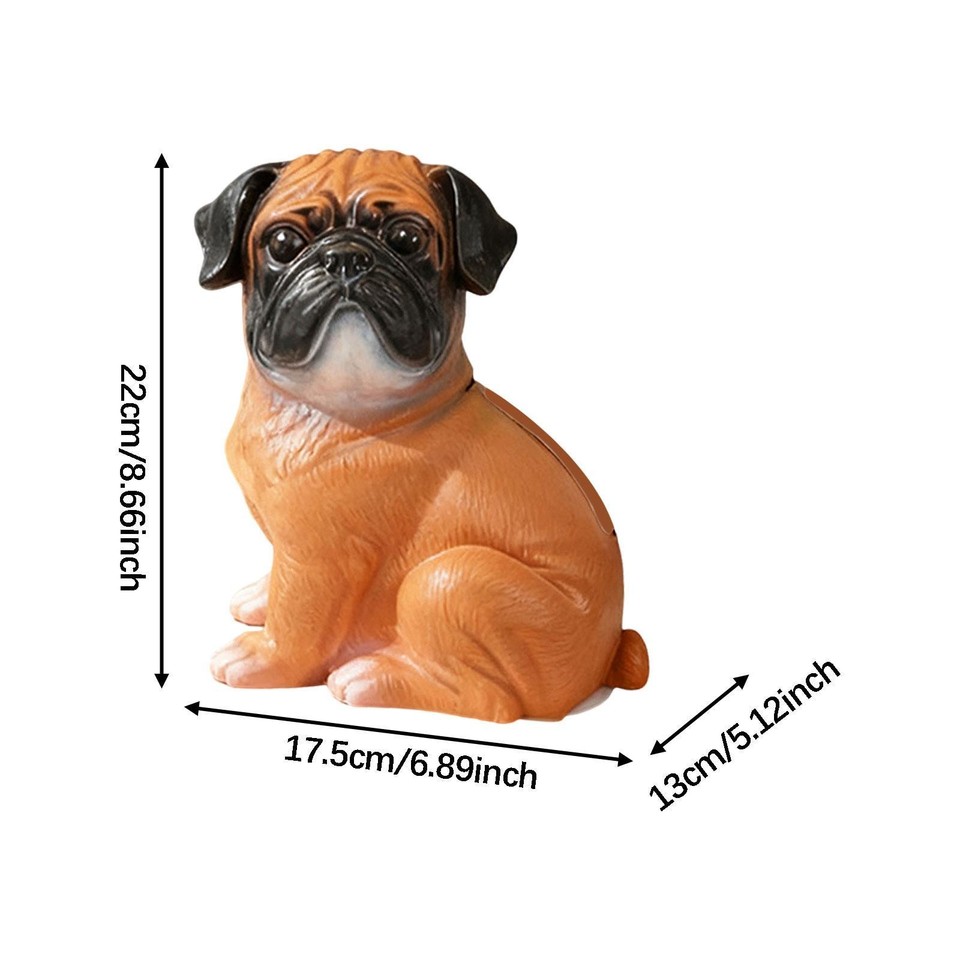 Pug Shape Tissue Holder Animal Sculpture Dog Statue Decoration Bar ...
