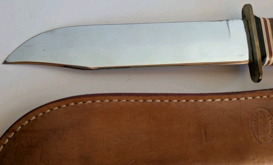 Vintage Kabar Model 1207 Fixed Blade Sheath Knife & Leather Sheath ...