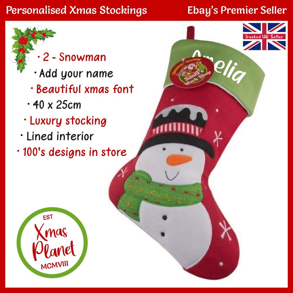 Personalised XMAS STOCKINGS Luxury Christmas Sacks, Stocking, Beautiful ...