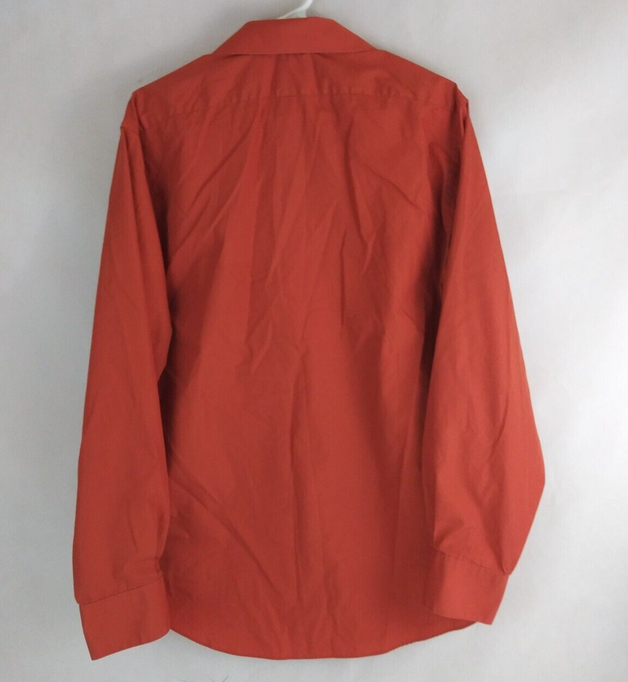 Van Heusen Wrinkle Free Men's Fitted Rust Orange Casual Dress Shirt ...