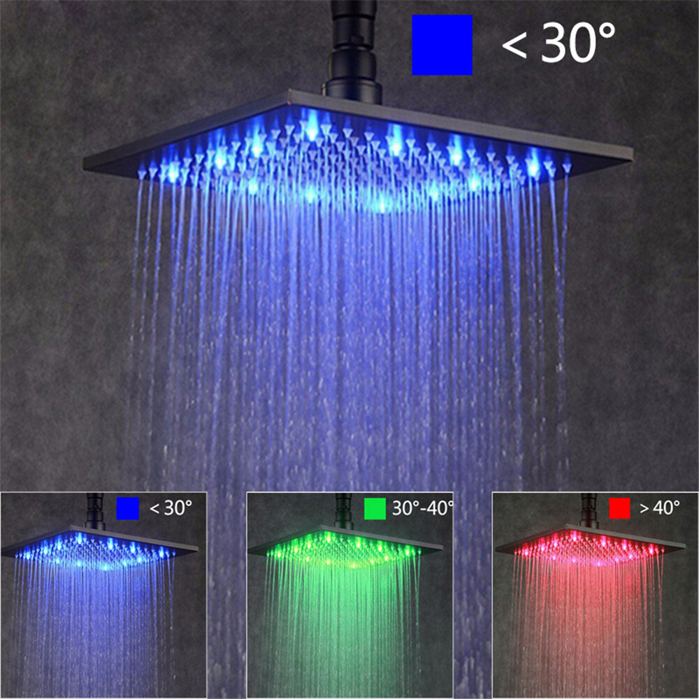 3 Way Rainfall Shower System 12" Rainfall Shower Head Concealed Shower ...
