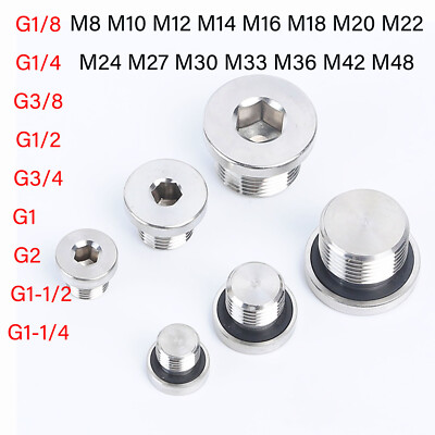 Hydraulic Socket Plug A2 Stainless Steel Countersunk Head Plug G1/8 ...