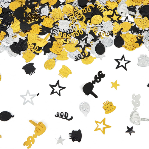 40Th Metallic Foil Birthday Table Confetti, Happy Birthday Party ...