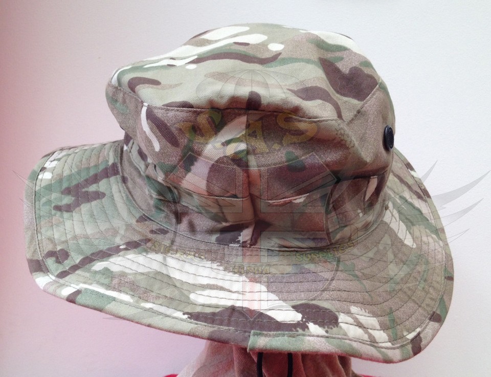 MTP Camo Bush Hat, UK British Army Surplus Issue Brimmed Camouflage ...