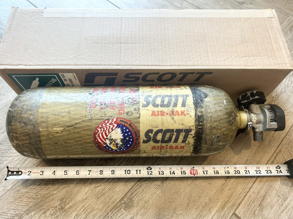 SCOTT Air-Pak 4500psi 45 Minute Air PCP Tank W/Valve 2007 Mfg Date FREE ...