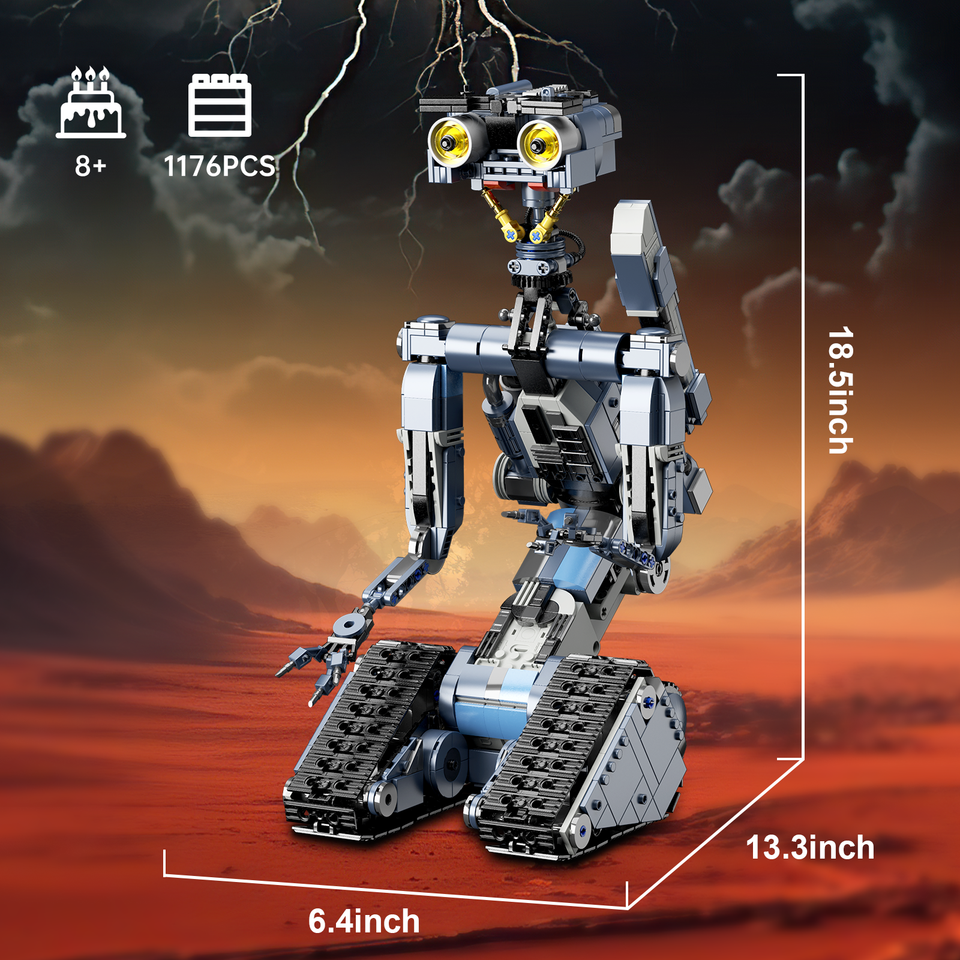 MOC Johnny 5 Robot With Powerful Track 1176 PCS Building Blocks Toys ...