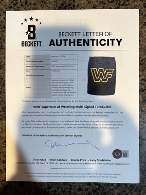 WWF WWE Wrestling Autographed Turnbuckle Signed Used WCW Mr Perfect ...