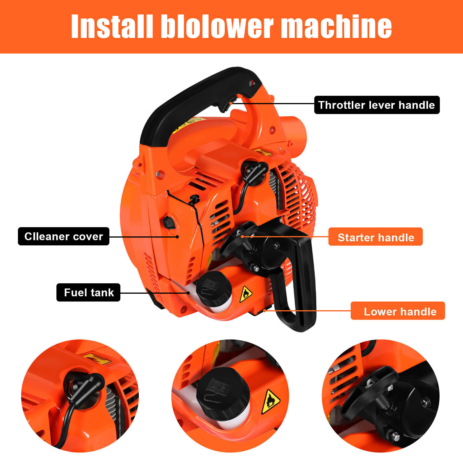 3 Types Leaf Blower Gas Powered Snow Blower Vacuum 26CC/43CC/30CC ...