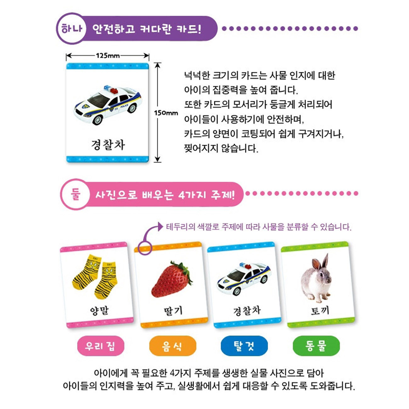 Korean Alphabet PORORO 100 Cards HANGUL Study Vocabulary Picture Flash ...