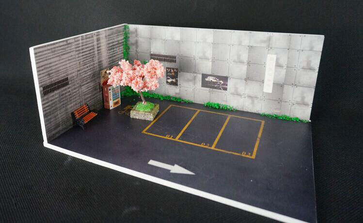 1/64 DIY Car parking lot scene garage Car model display cabinet Ferrari ...