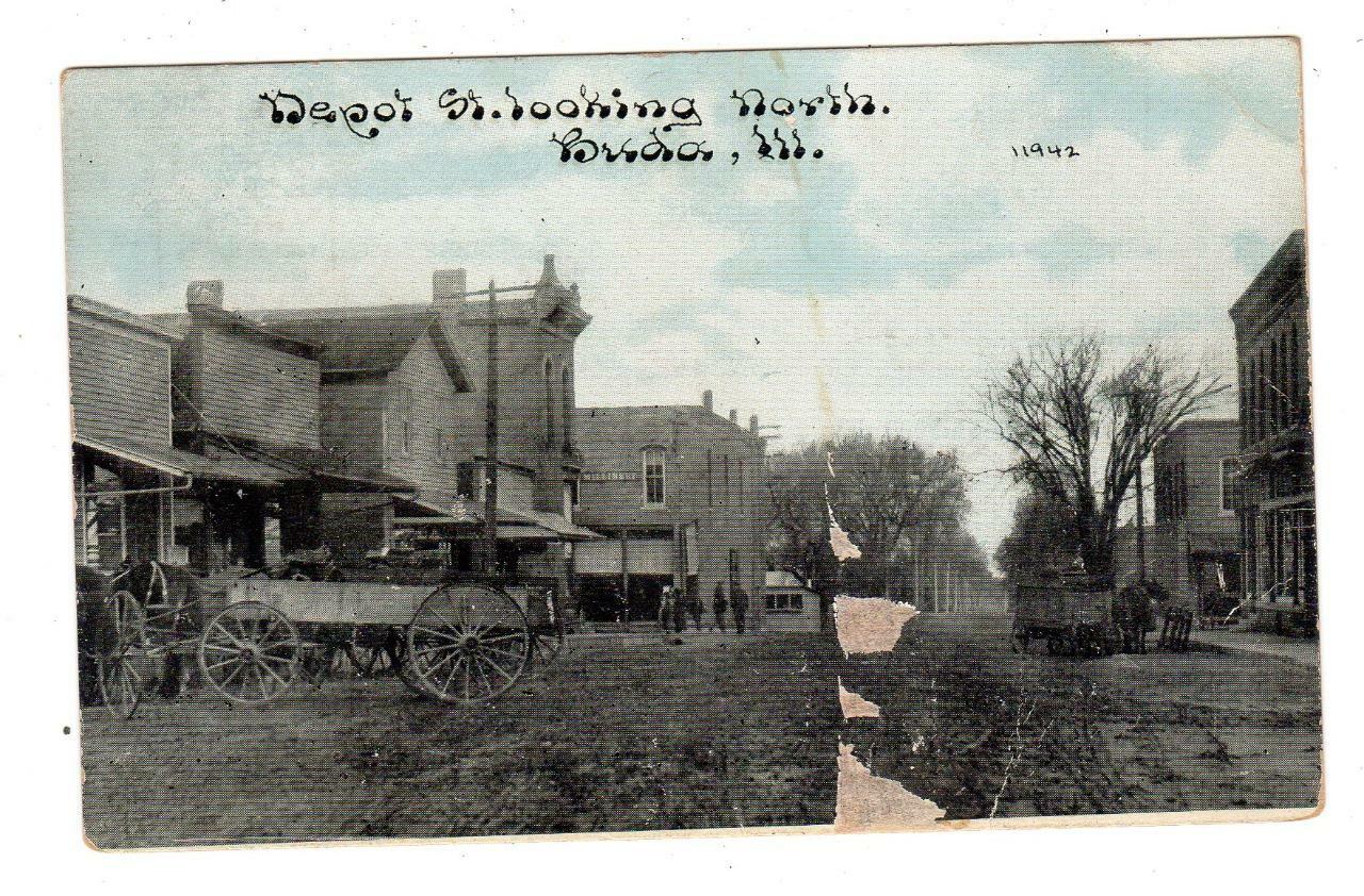 IL - BUDA ILLINOIS Postcard DEPOT STREET LOOKING NORTH | eBay