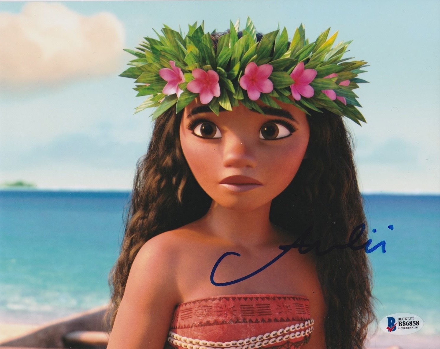 AULI'I CRAVALHO SIGNED 8X10 PHOTO MOANA PRINCESS BECKETT BAS AUTOGRAPH ...
