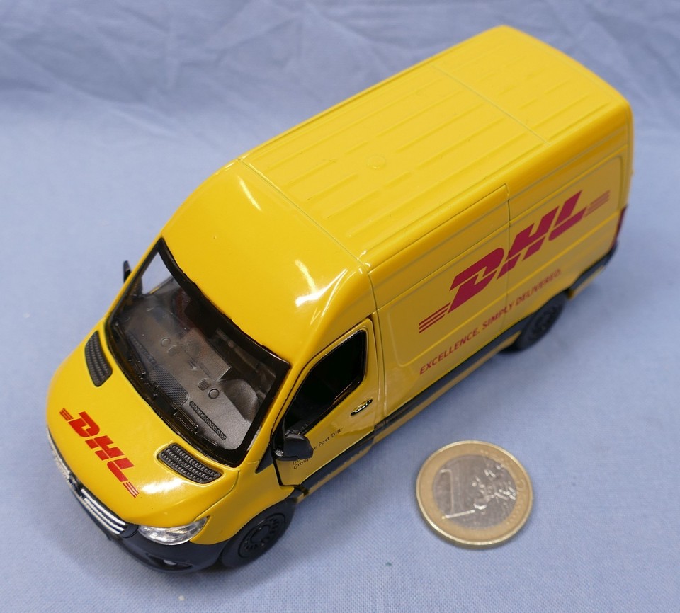 Kinsmart 1/48 réf KT5426 : Mercedes Sprinter DHL Deutsche Post DHL ...