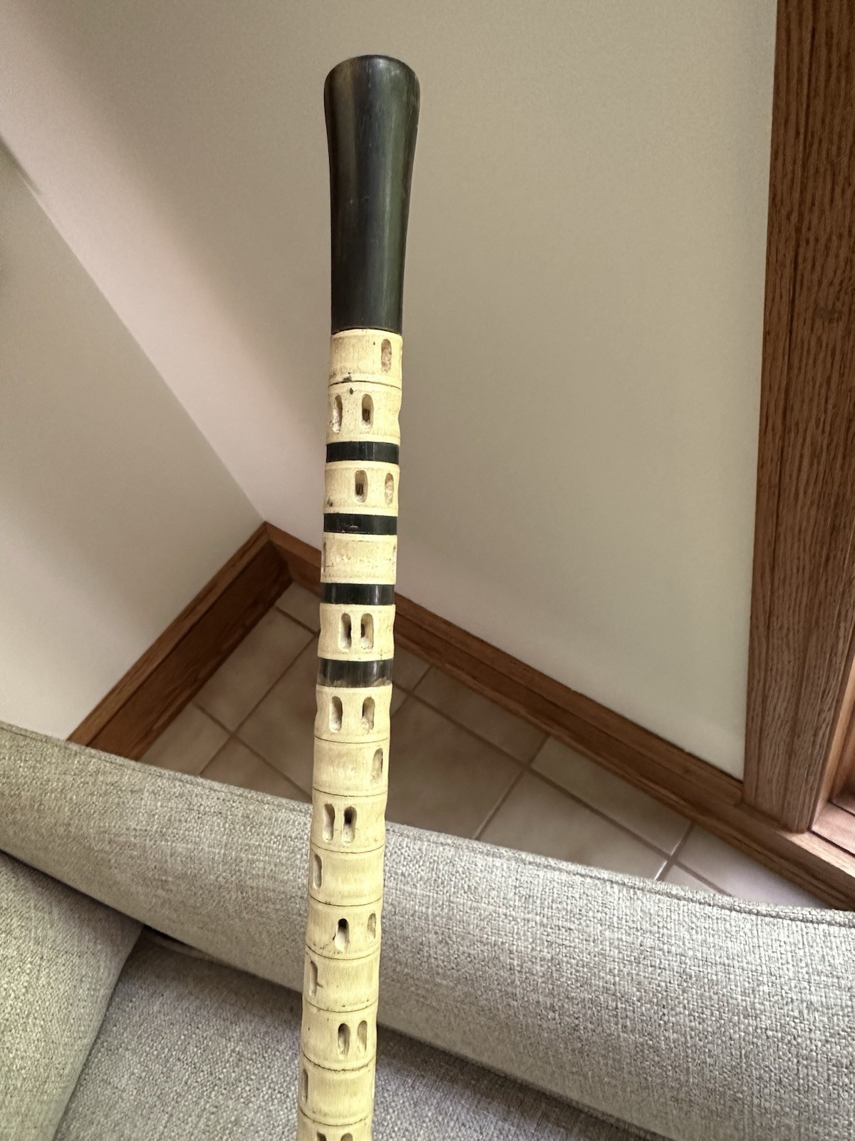 Vintage Shark Vertebrae Walking Stick Cane 34” Nautic… - Gem