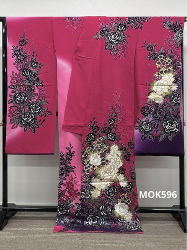 Furisode Kimono Fabric – Silver Thread, Gold Color, Glitter, 40cm Width ...