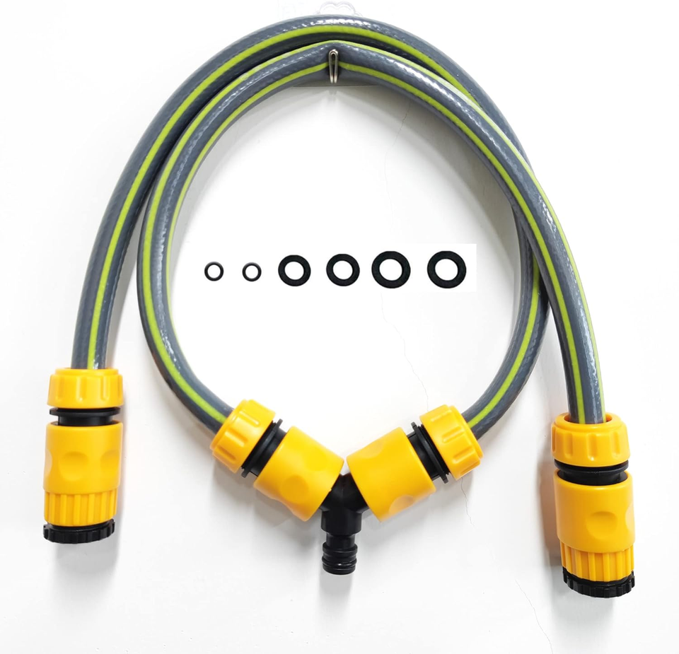 Topways Outdoor Tap Hose Temperature Mixer Set, Mix Hot & Cold Water 2 ...