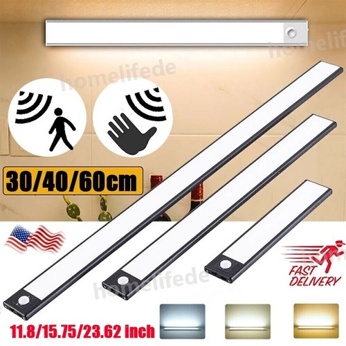 LED Motion Sensor Under Cabinet Closet Light USB Rechargeable Kitchen ...