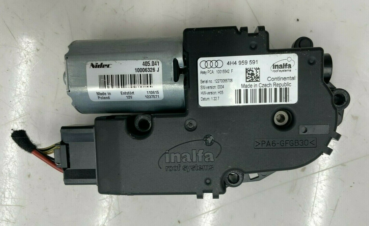 2011-2018 AUDI A8 A8L S8 - PANORAMIC SUN ROOF SUN MOON ROOF MOTOR ...