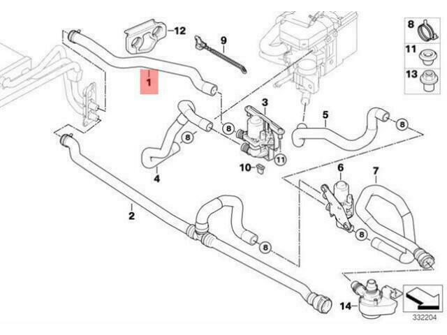 BMW E60 HOSE HEATER CONTROL VALVE AND RADIATOR 64216911001 NO DUTY TO ...