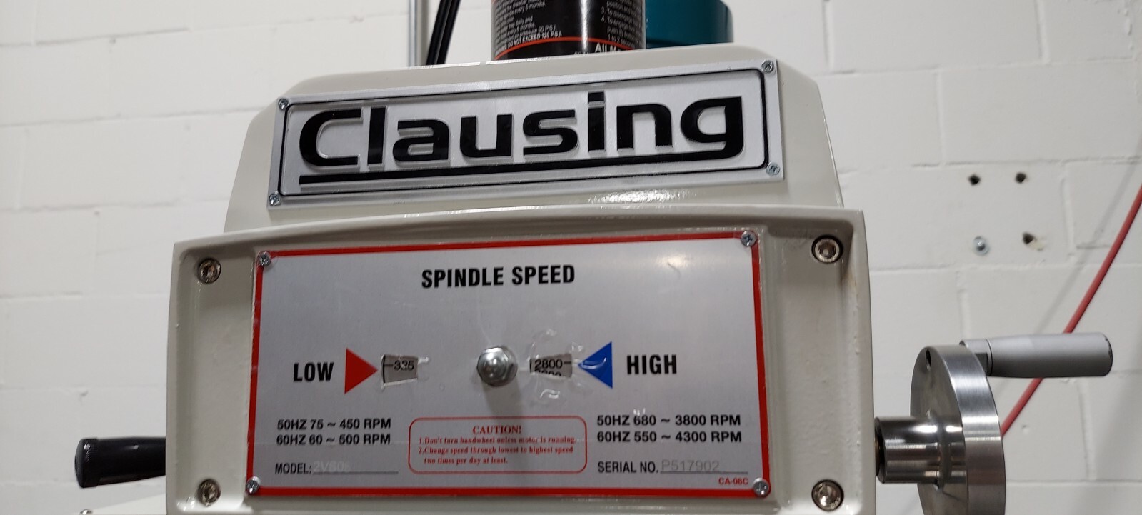 Milling Machine CLAUSING 2VS08 VS MILL 230V S/N P517902 230/3/60V | eBay