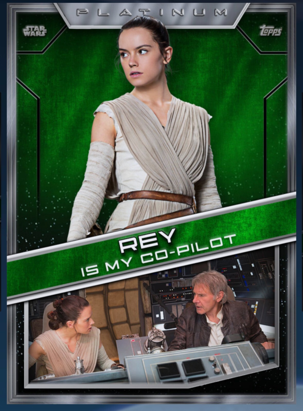 Topps Star Wars Card Trader Platinum 2023 Epic Green Co-Pilots REY Card | eBay