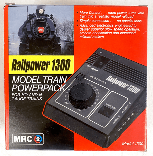 MRC Railpower 1300 Model Train Control Powerpack for HO & N Scale NOS ...
