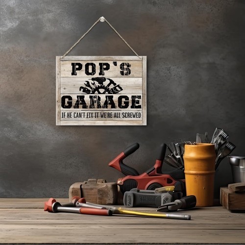 Pop's Garage Sign, Rustic Wooden Hanging Plaque Wall multicolor | eBay