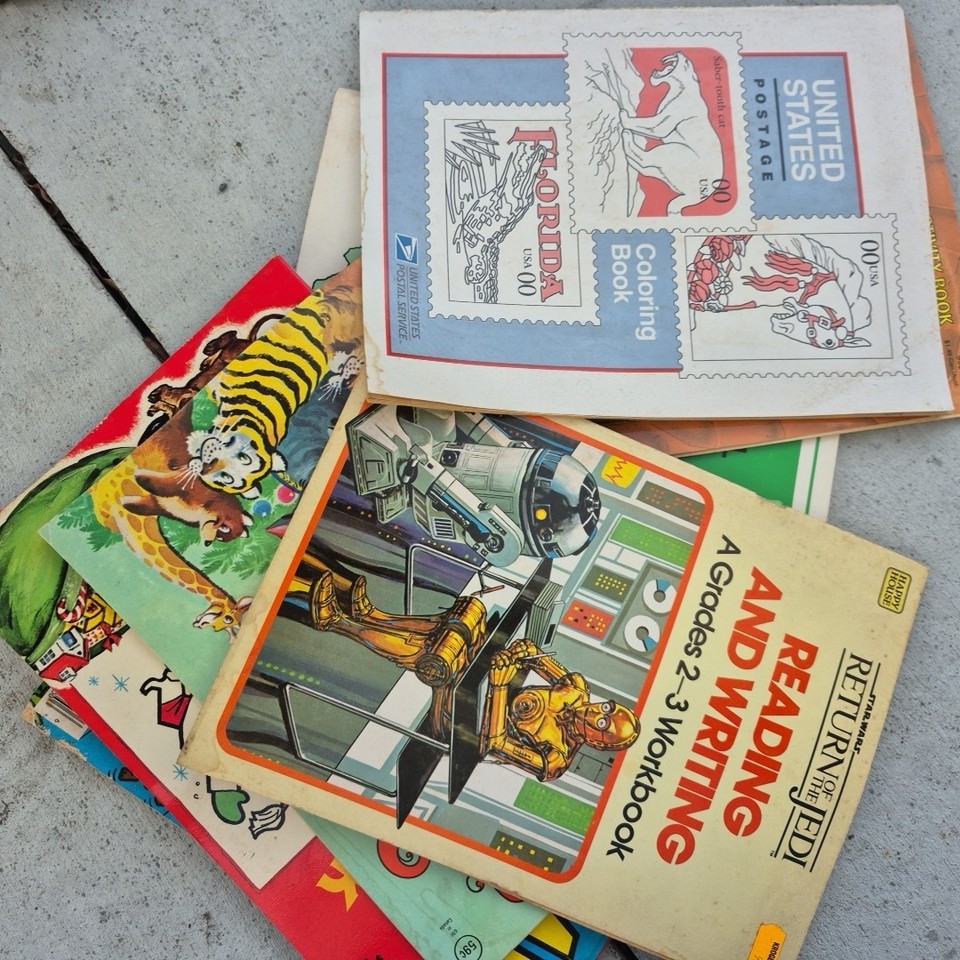 VTG Christmas Fun Activity Coloring Book Paradise Santa Uncolored Pad ...